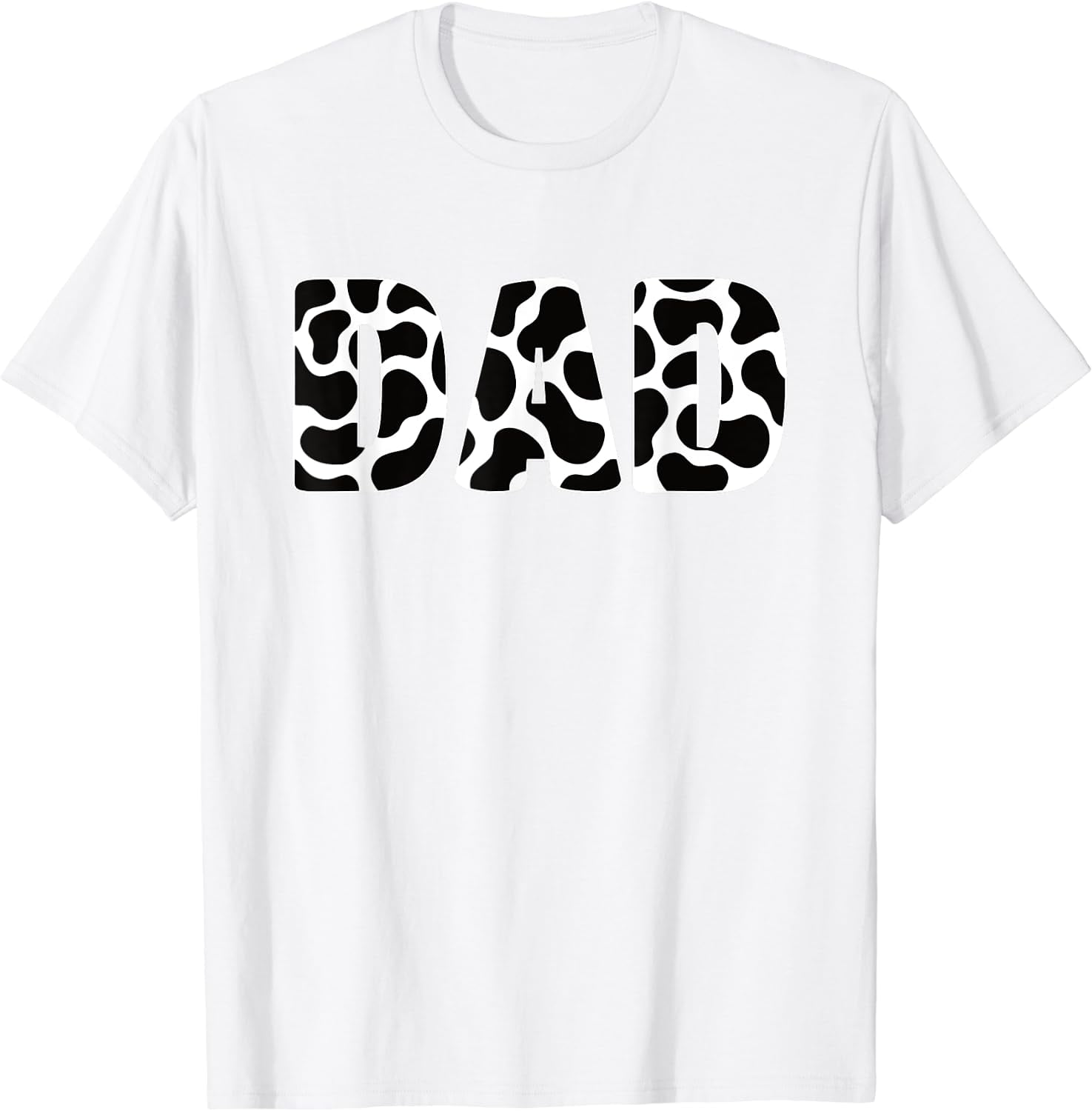 Black White Dad Cow Print Cowboy Animal Pattern Father Dad T-Shirt ...