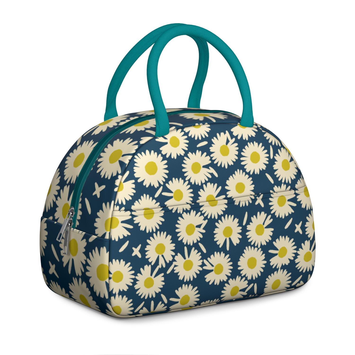 Black & White Daisy Lunch Box - Monochrome Botanical Print, Insulated ...