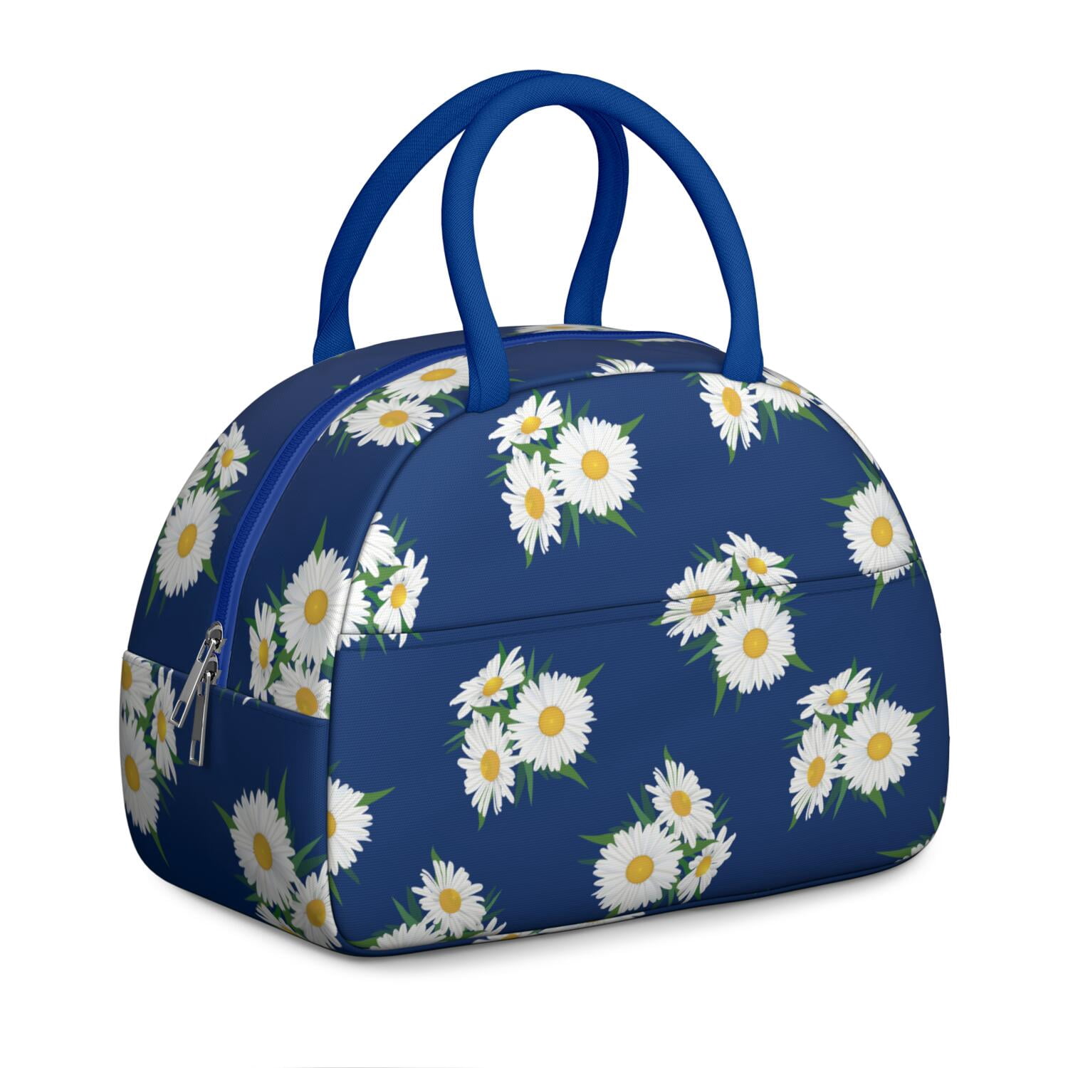 Black & White Daisy Lunch Box - Monochrome Botanical Print, Insulated ...