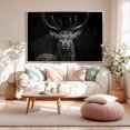 Black White Decor Stag Portrait Wall Art Wildlife Wall Decor Deer ...