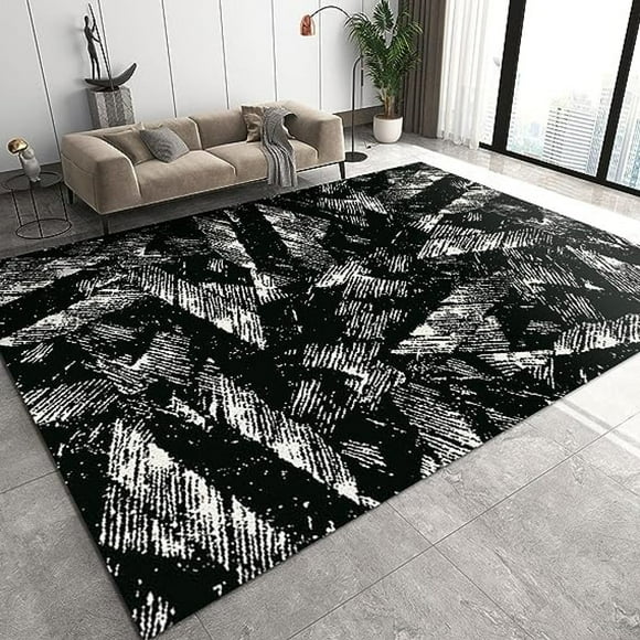 White Rug Black Lines