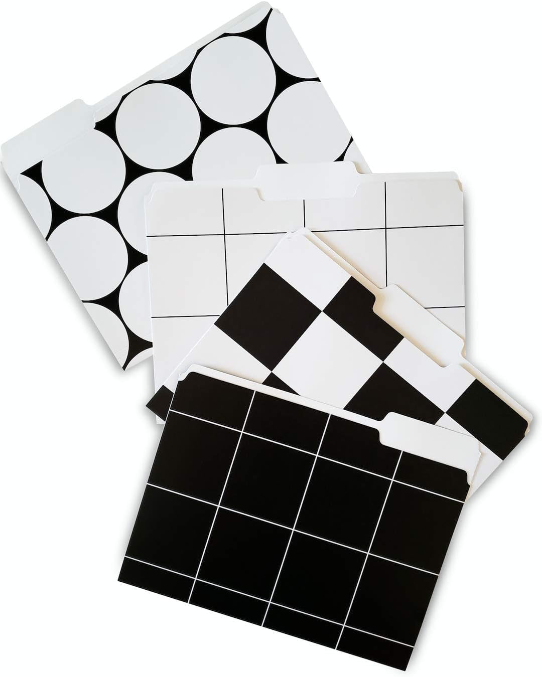 Black & White Design File Folders, Letter Size, 1/3 Cut, 20 Pack ...