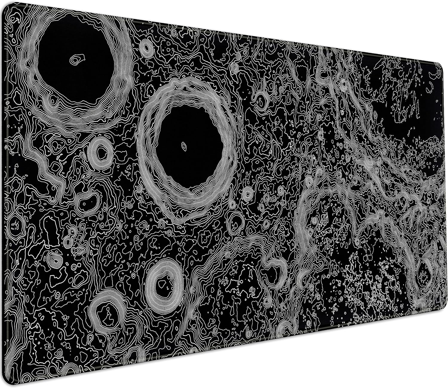 Black White Desk Mat Cool Minimal Topographic Contours Mouse Pad XXL ...