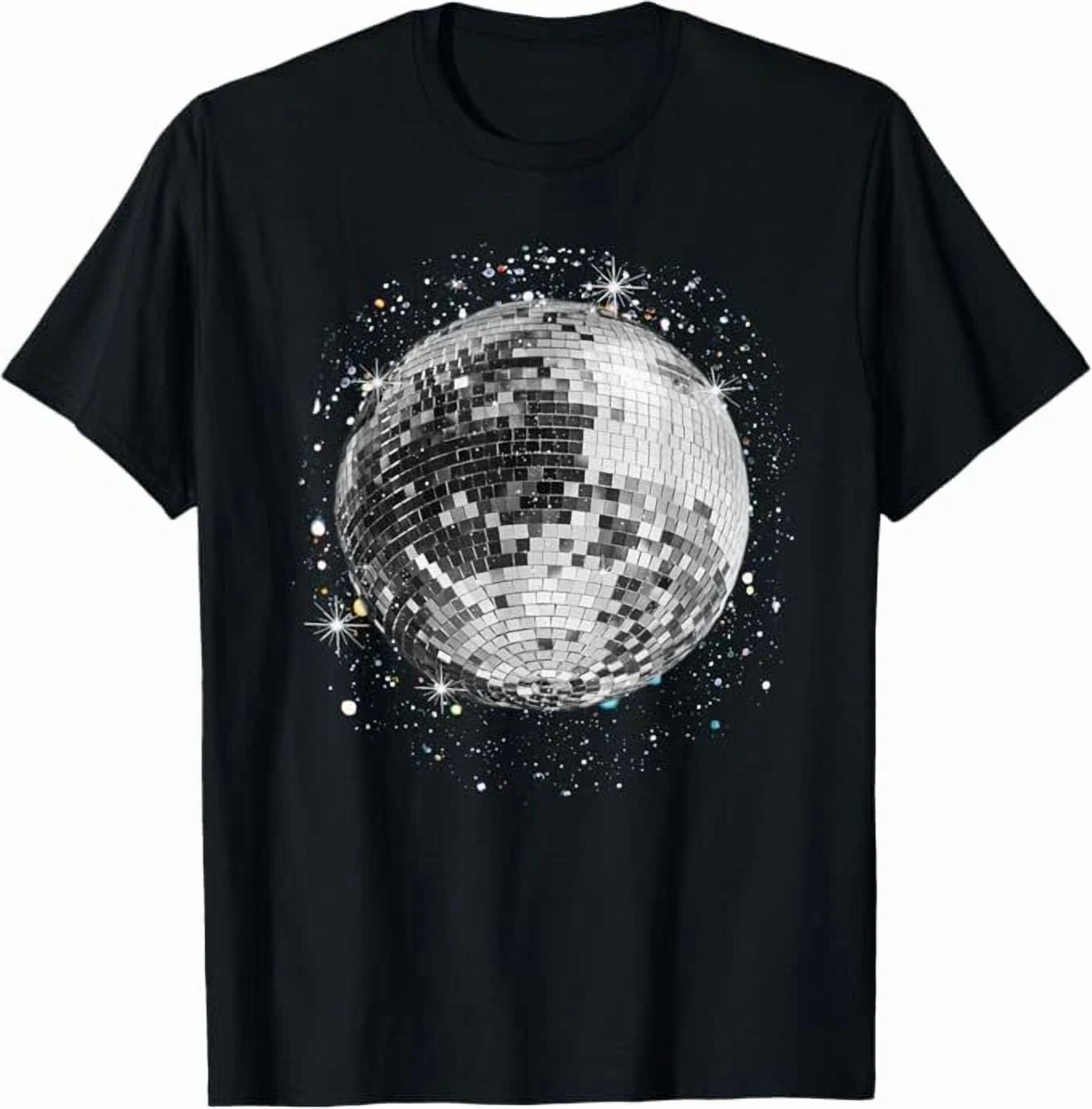 Black White Disco Ball Retro Party Club Dance Unisex T-Shirt up to size ...