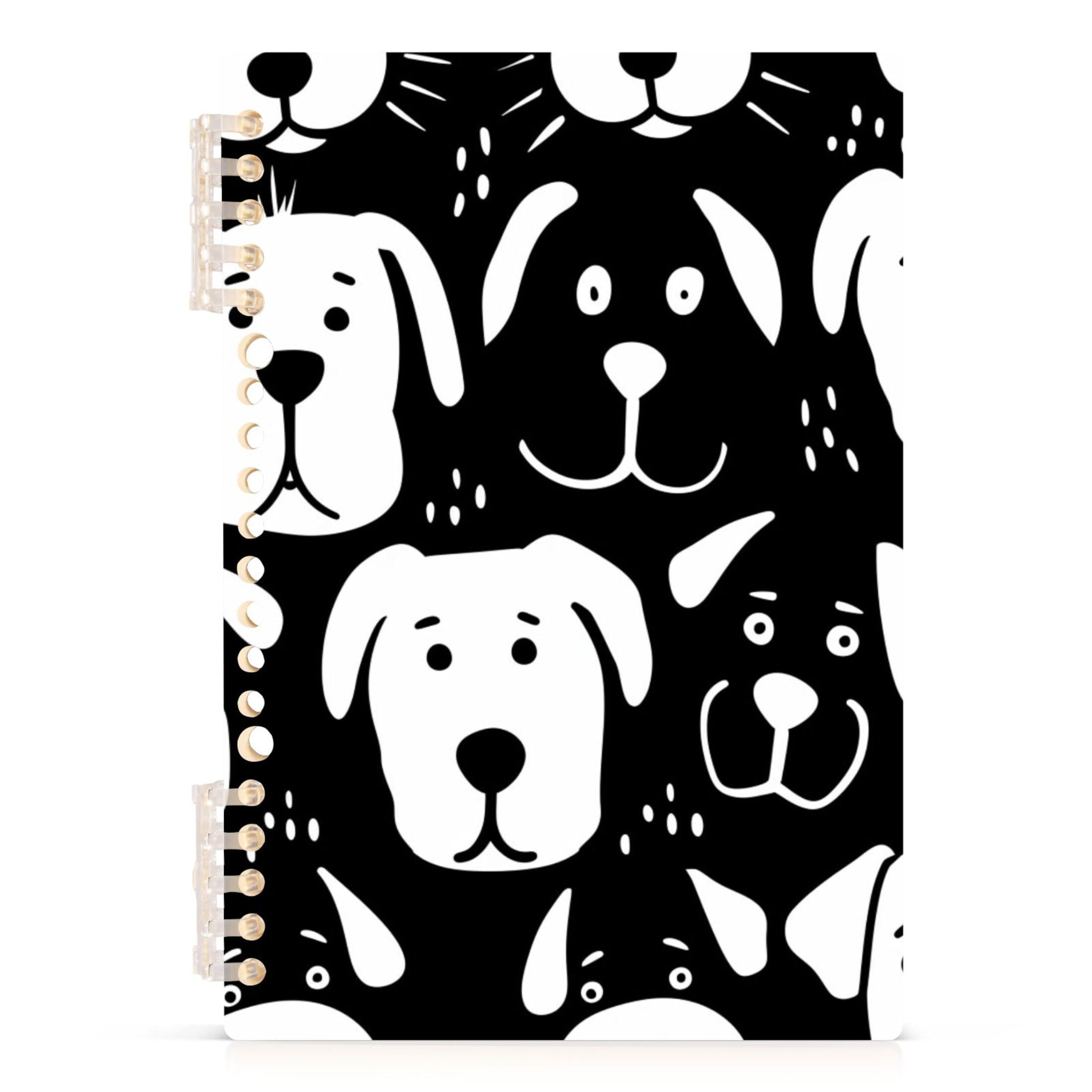 Black White Dog Face Notebooks 1-subject Journal 60 Sheets A5 College ...