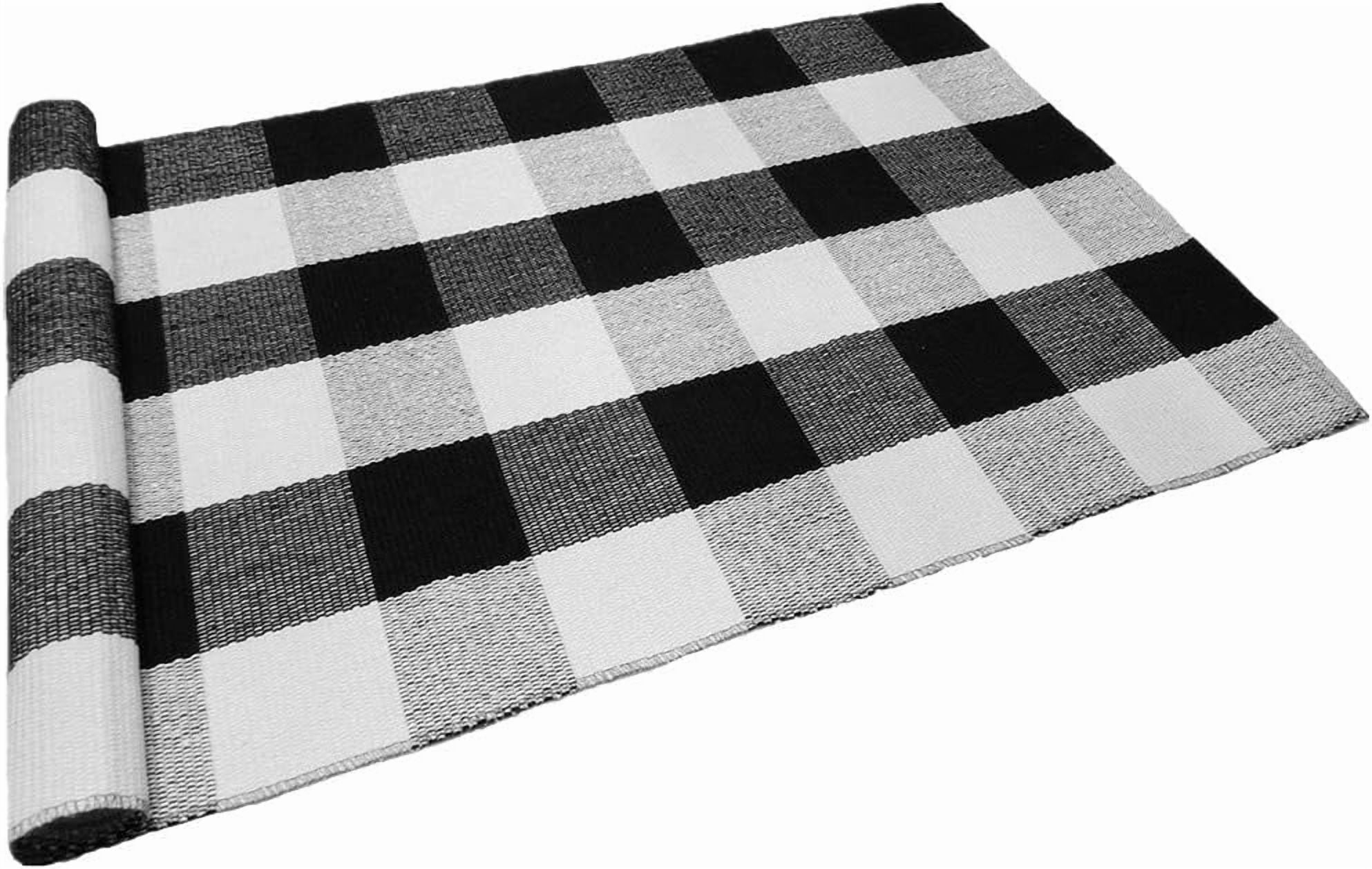 Black and White Doormat Farmhouse- Durable and Washable Cotton ...