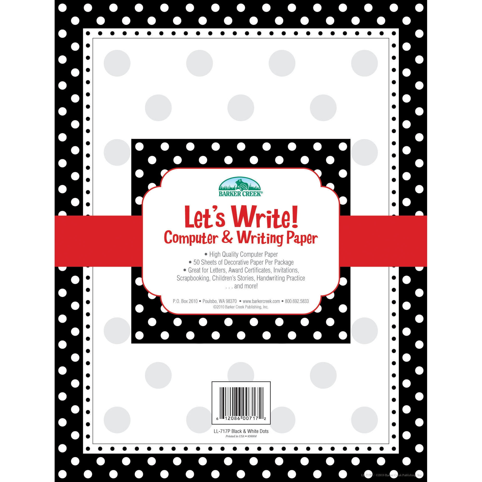 Black & White Dot Computer Paper, 50 Sheets Per Pack, 4 Packs - Walmart.com