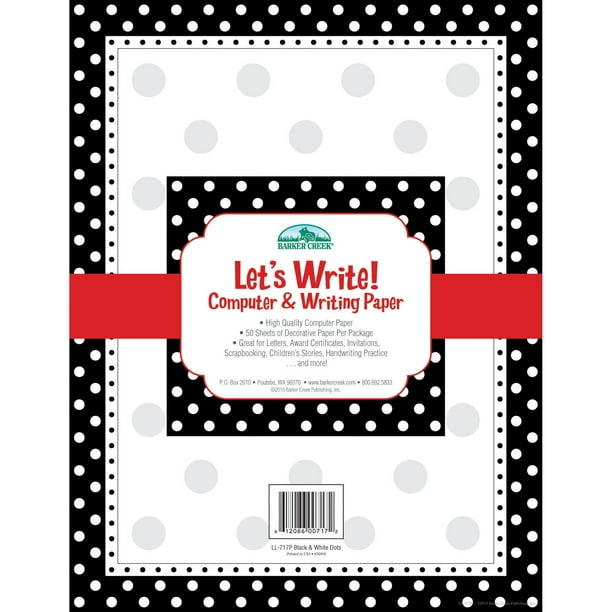 Black & White Dot Computer Paper, 50 Sheets Per Pack, 4 Packs - Walmart.com