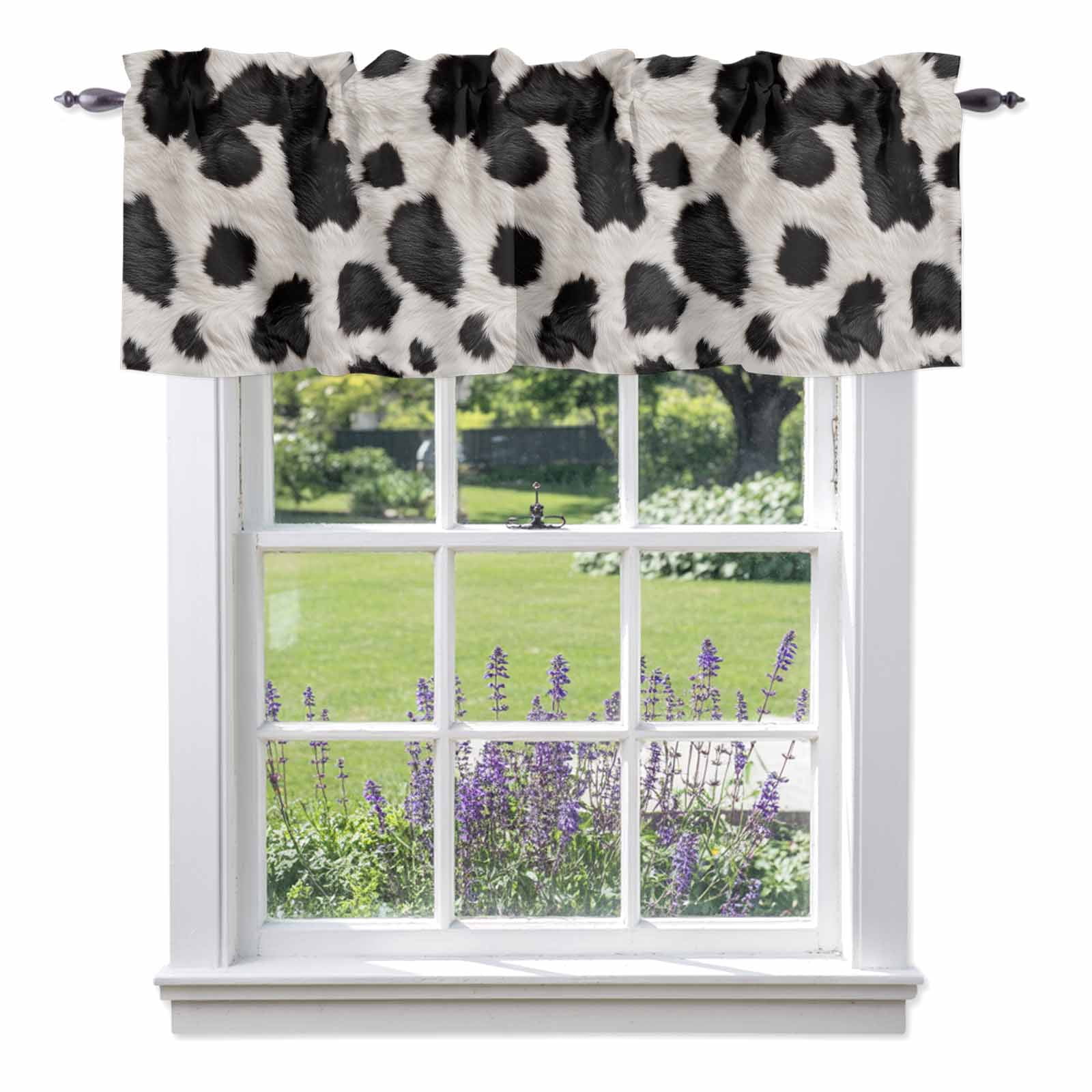 Black White Dots Kitchen Curtain Valances for Windows Farmhouse Short ...