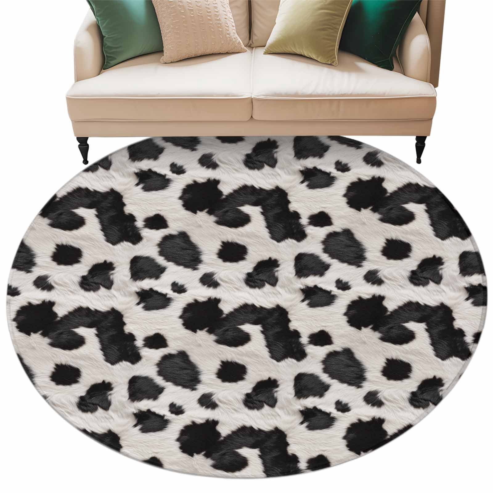 Black White Dots Large Area Rugs for Bedroom Living Room, Soft Non Slip ...