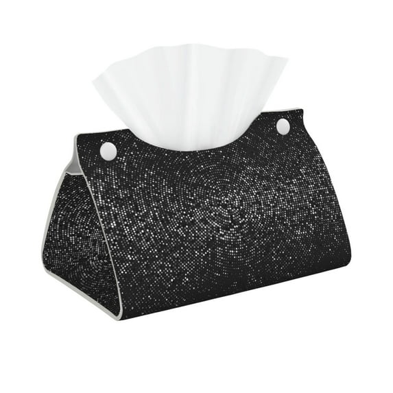 Black And White Dotted Long Leather Tissue Box Cover - Tissue Box ...