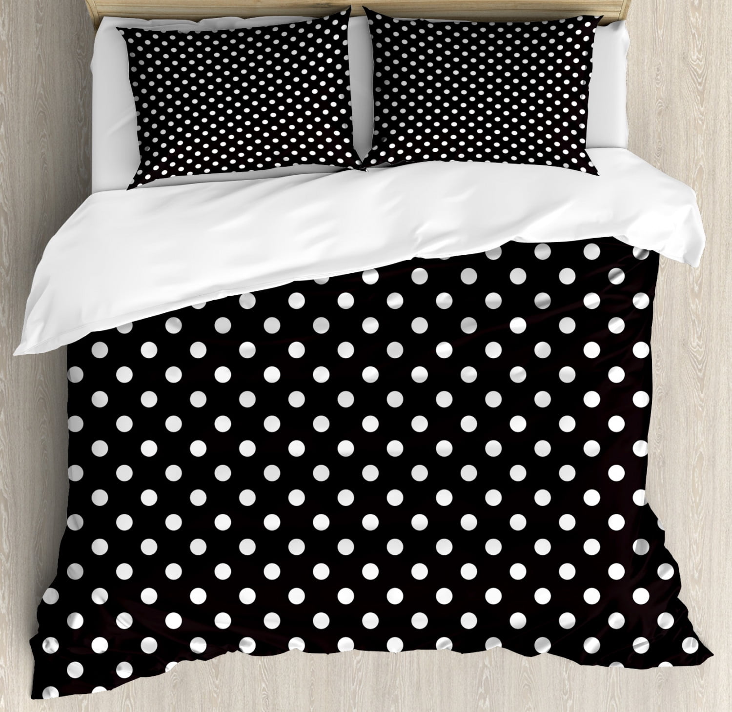 Black and White Duvet Cover Set King Size, Classical Pattern of White ...