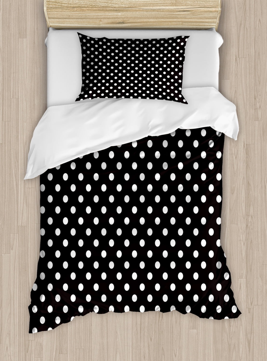 Black and White Duvet Cover Set Twin Size, Classical Pattern of White ...