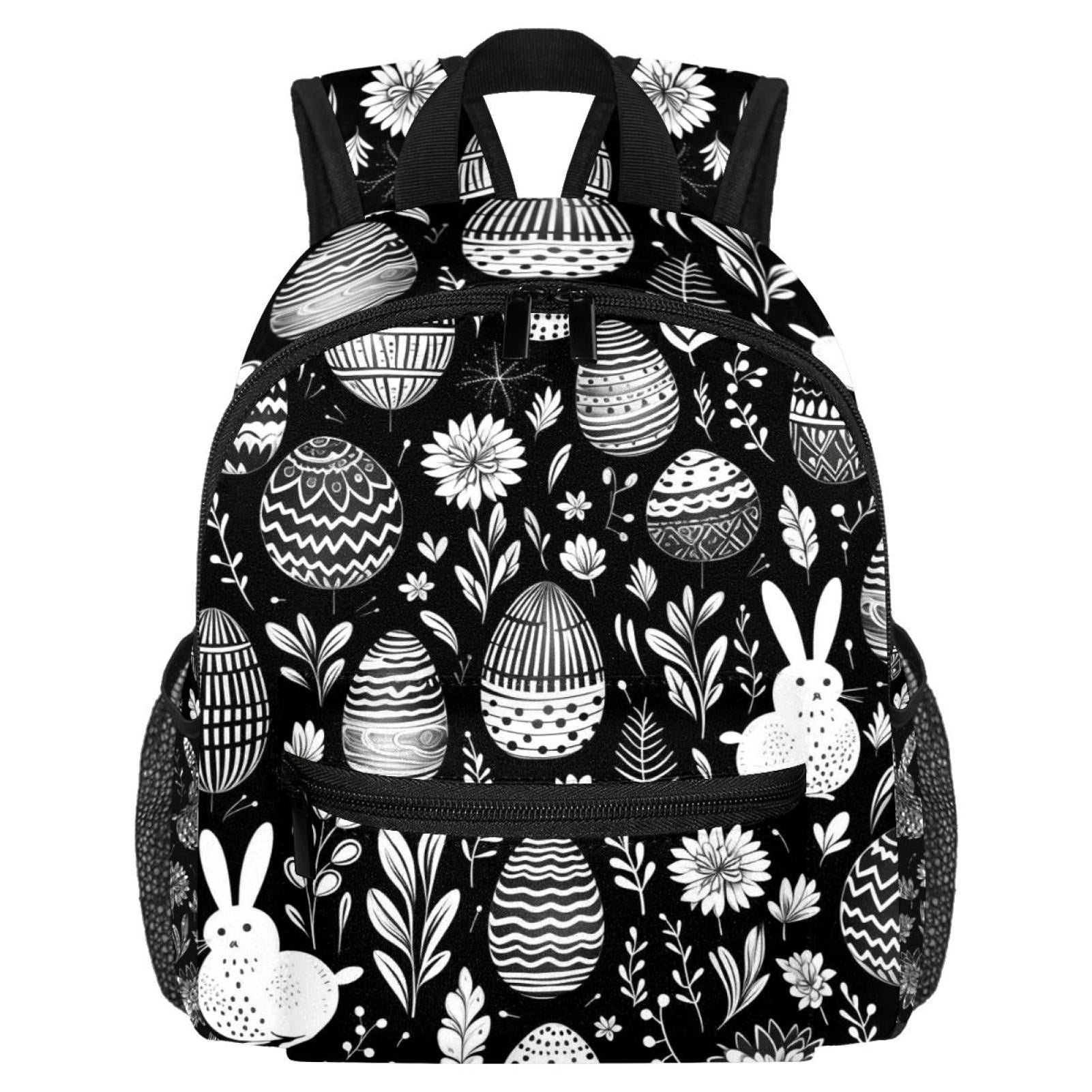 Black and White Easter Cute Bag Diaper Backpack Baby Cushion Backpack ...