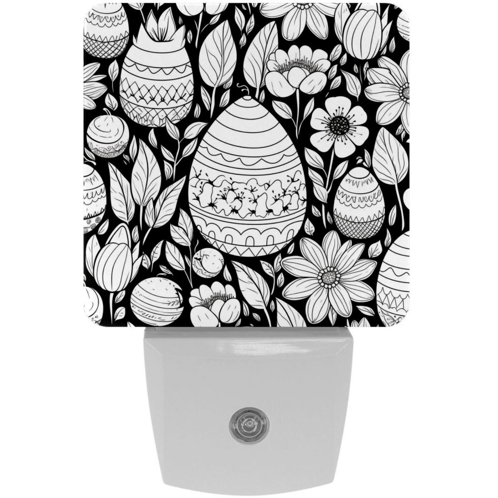 Black and White Easter LED Square Night Lights - Energy Efficient Plug ...