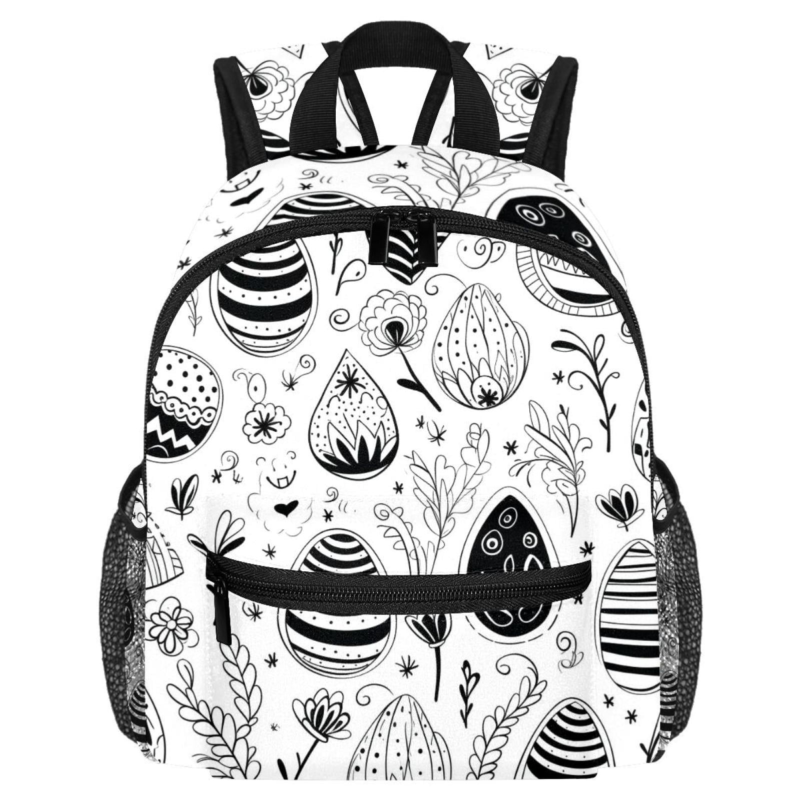 Black and White Easter Lightweight Large Capacity Adjustable Shoulder ...