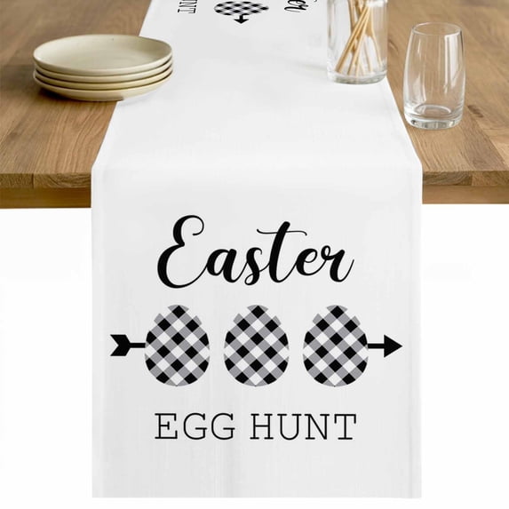 Black White Easter Table Runner 36 Inches Long Farmhouse Dress Scarves ...
