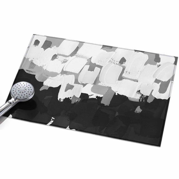Black White Entryway Rug 2x3ft Washable Non Slip Bathroom Rug Indoor ...