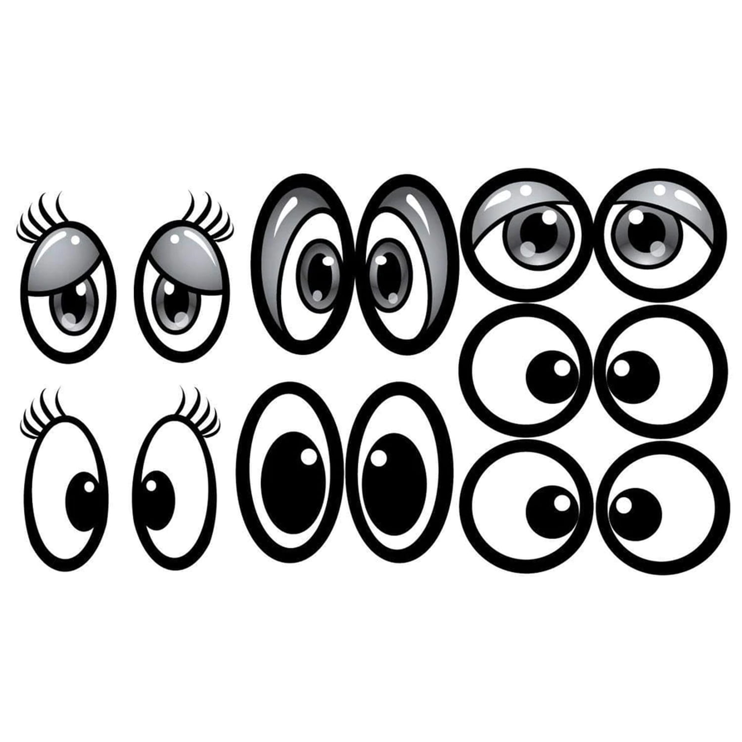 Black & White Eyes Stickers - Walmart.com
