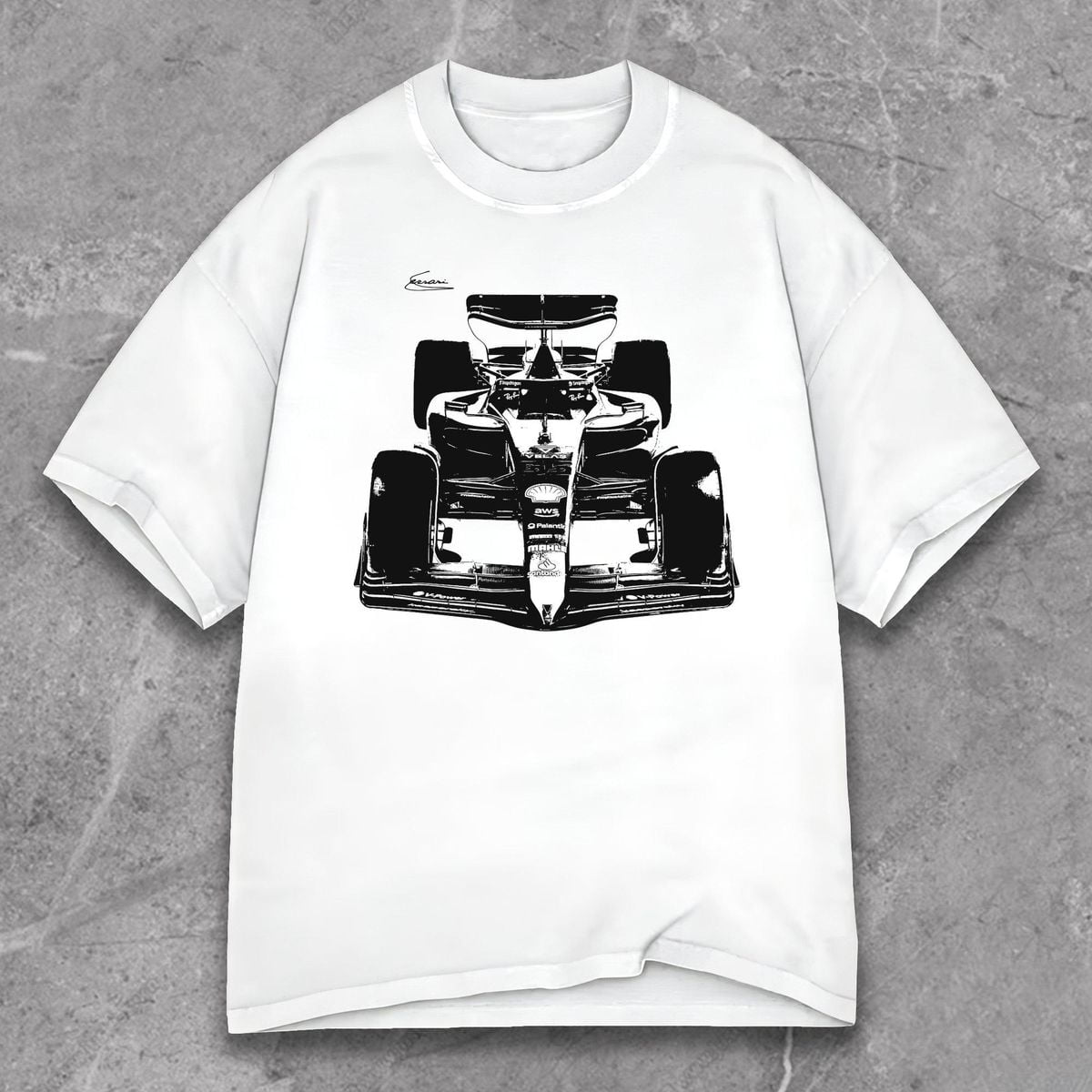 Black & White F1 Car Graphic Tee, Retro Formula Racing Shirt for Men ...