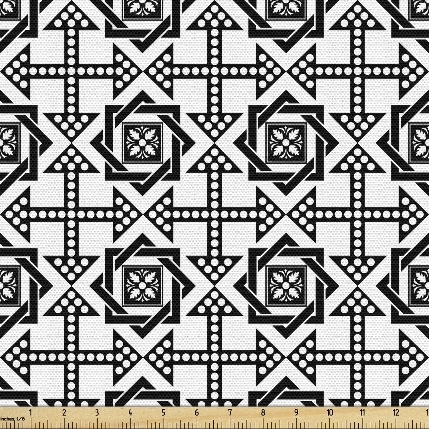 Ambesonne Black and White Fabric by the Yard Upholstery, Celtic Star, 1 ...