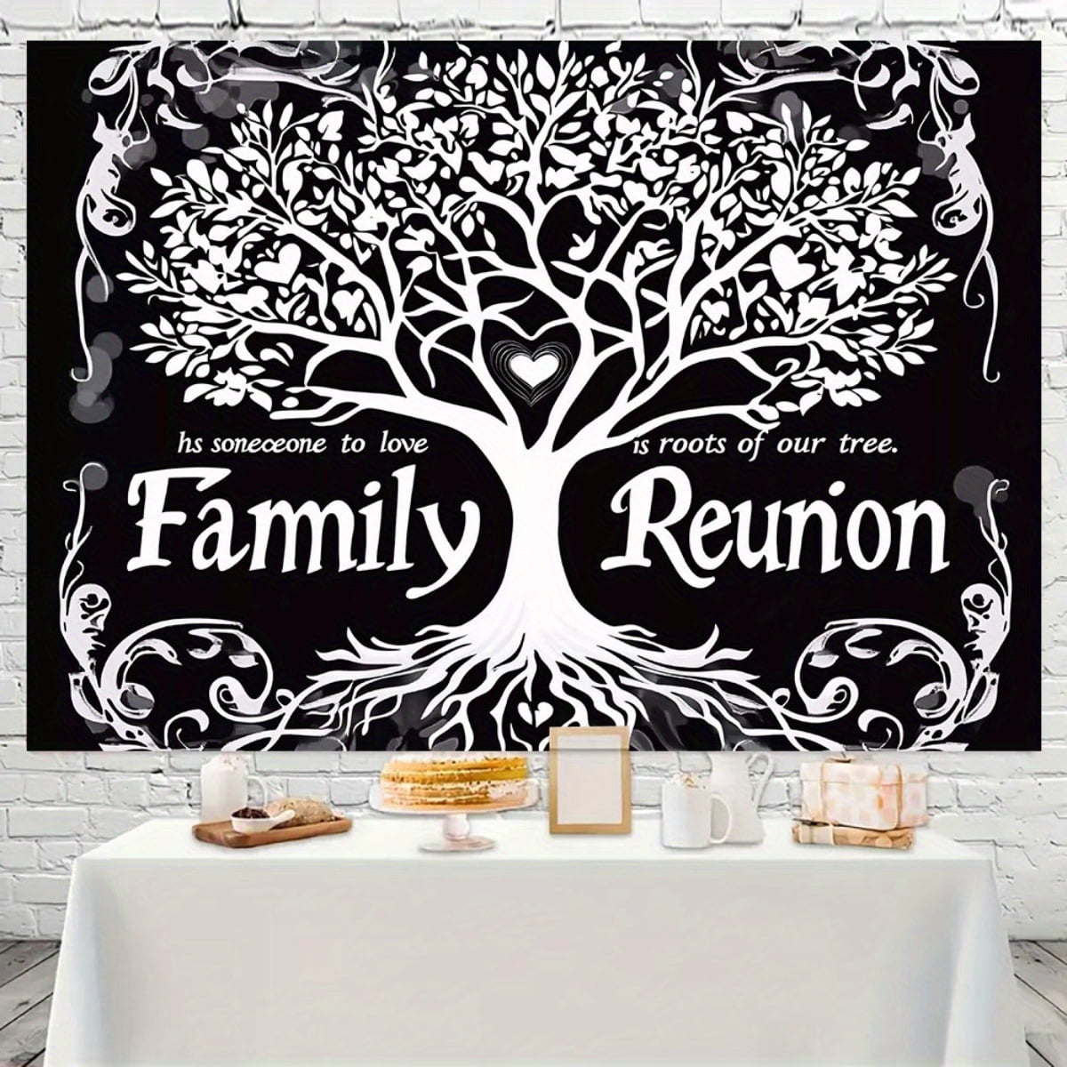 Black and White Family Reunion Backdrop Heartwarming Tree Family ...
