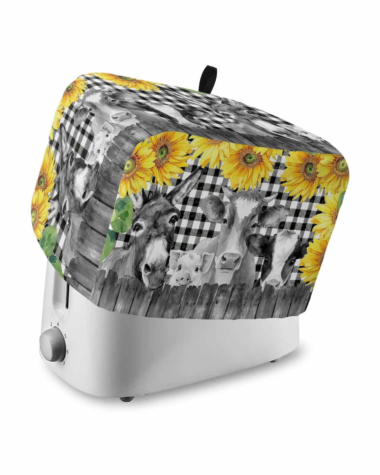 Black White Farmhouse Small Toaster Cover 2 Slice, Kitchen Appliance ...