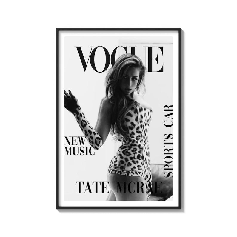 Black White Fashion Portrait Vogue Style Tate McRae Editorial poster ...
