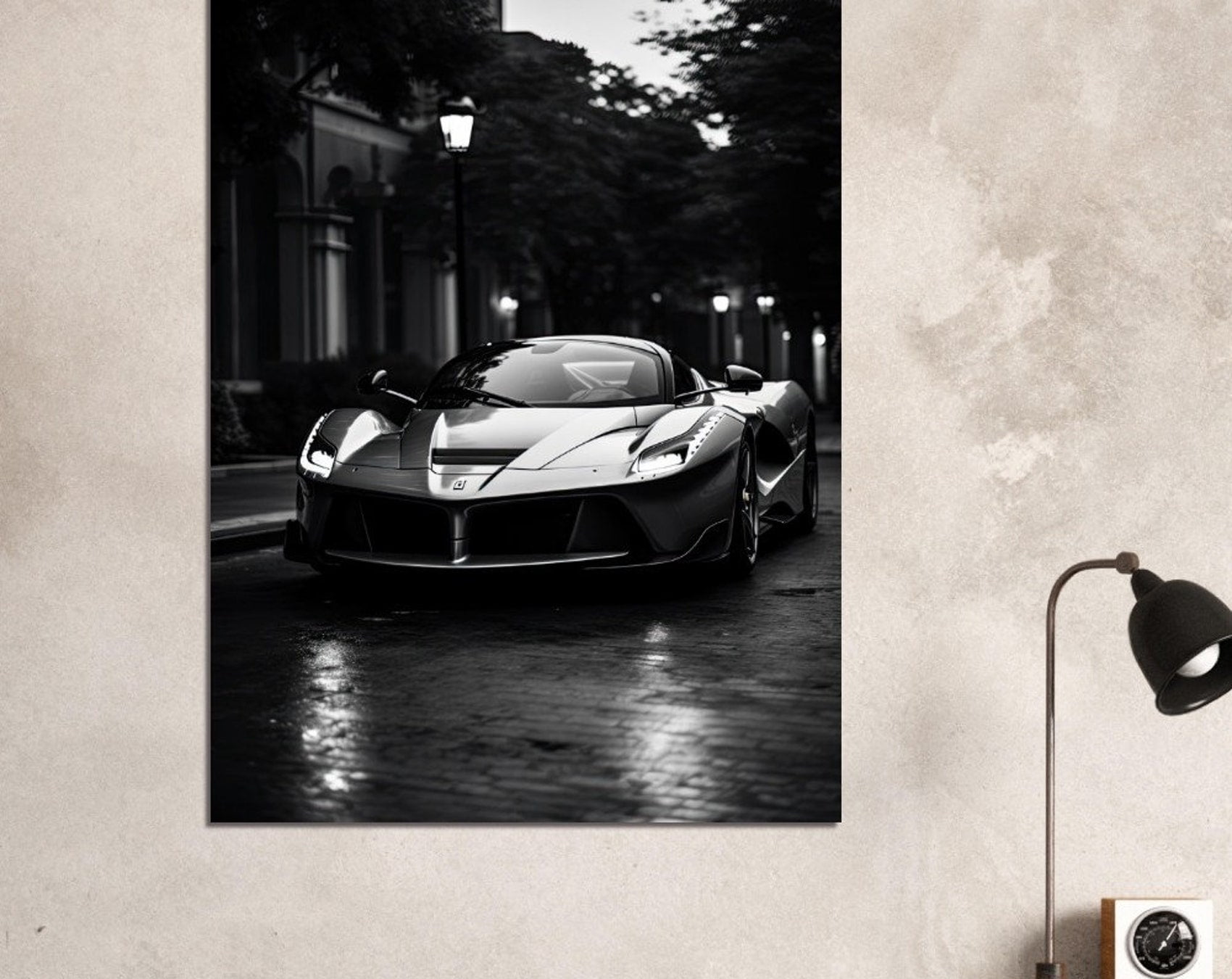 Black & White Ferrari LaFerrari Aperta Car Poster Sports Car Supercar ...