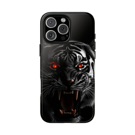 Black White Fierce Tiger Red Eyes Wild Jungle with iPhone 17 to 11 Pro ...