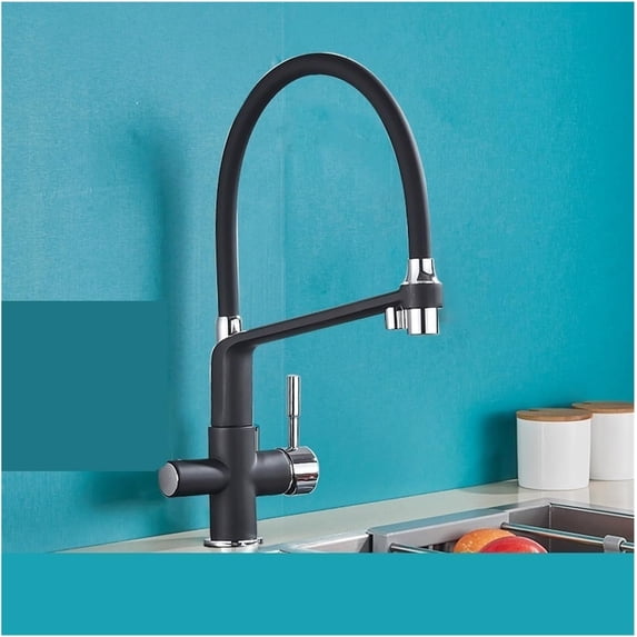 Black White Filtered Kitchen Faucets Pull Out 360 Rotation Mixer Tap ...