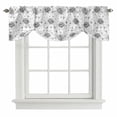 Black White Floral Tie Up Valance Curtains Watercolors Vintage Flowers ...