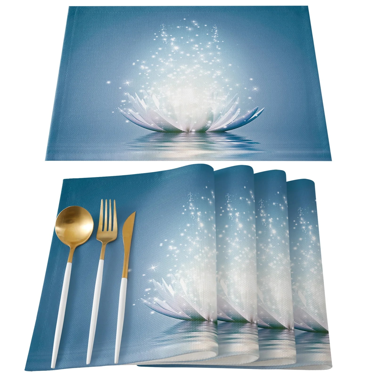 Black White Flower Abstract Kitchen Dining Table Decor Accessories 4 ...