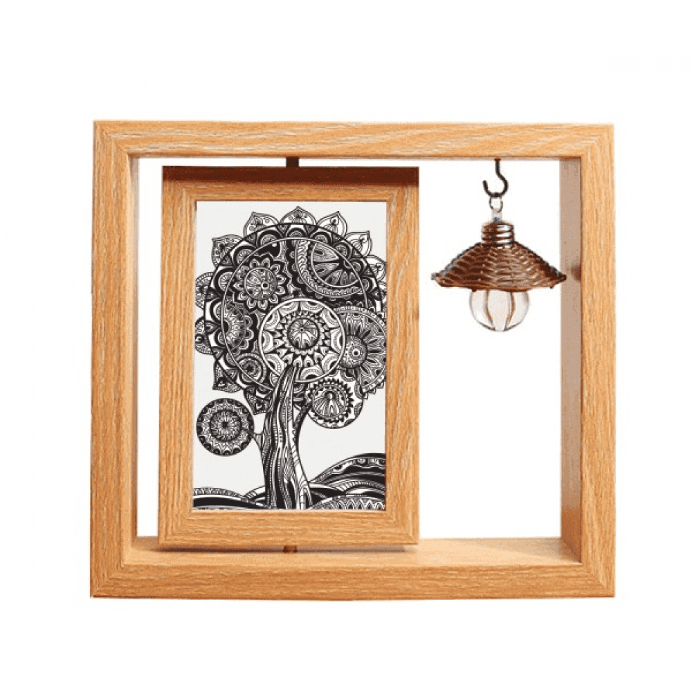 Black White Flower Sunflower Wooden Rotating Picture Photo Frame 4x6 ...