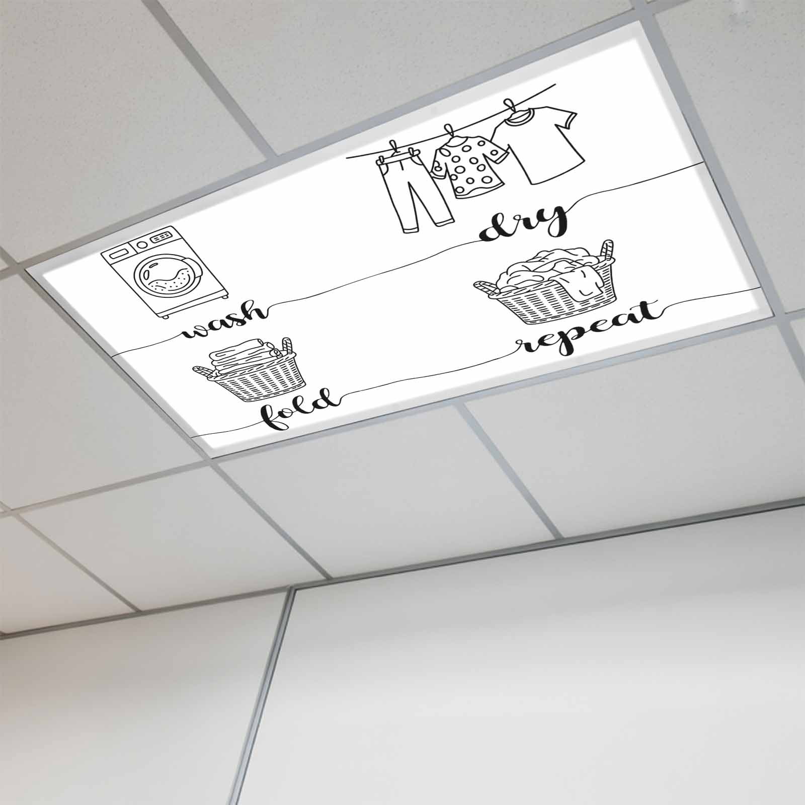 Black White Fluorescent Light Covers, Cartoon Farmhouse Retro Magnetic ...