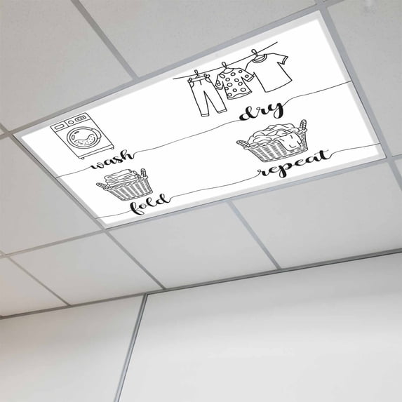 Black White Fluorescent Light Covers, Cartoon Farmhouse Retro Magnetic ...