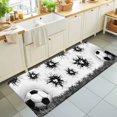 Black White Football Grassland Rectangle Area Rug 2x6ft,Living Room Rug ...