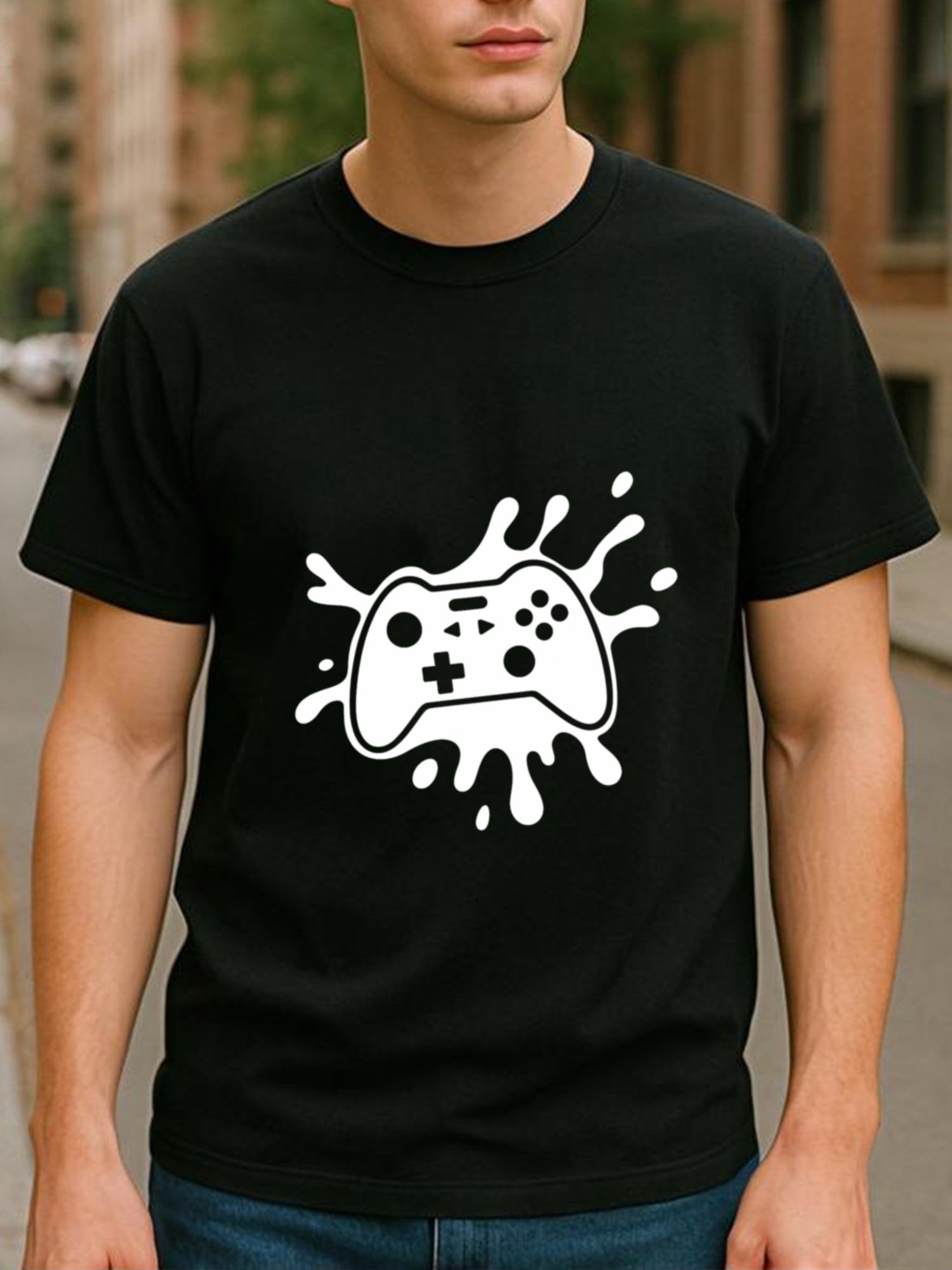 Black and White Game Controller Pattern | Paint Splash Art, Designed by ...