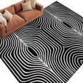 Black White Geometric Area Rug 5x8 Washable Rug Non Slip Abstract Art ...
