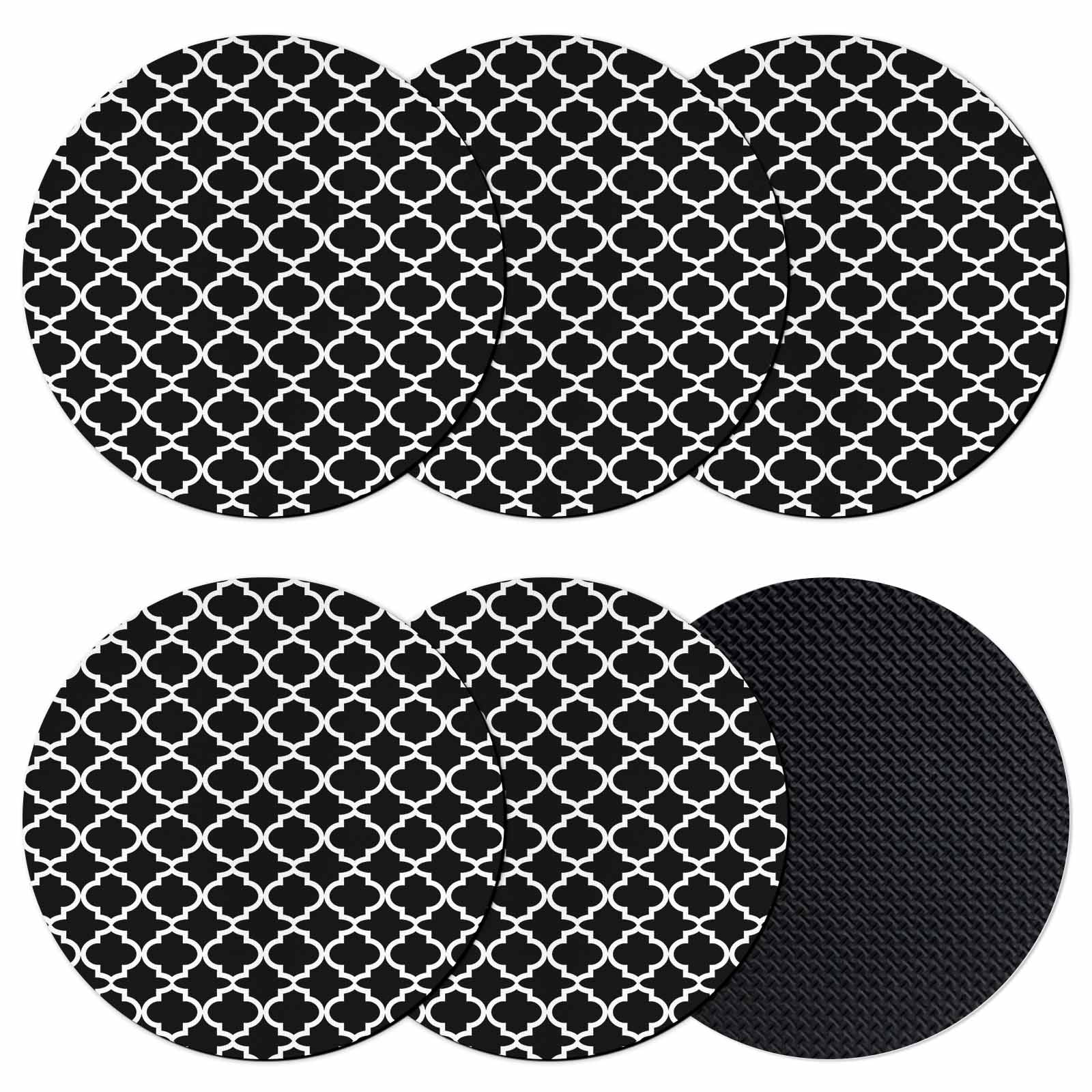 Black White Geometric Coasters for Drinks,Absorbent Non Slip Rubber ...