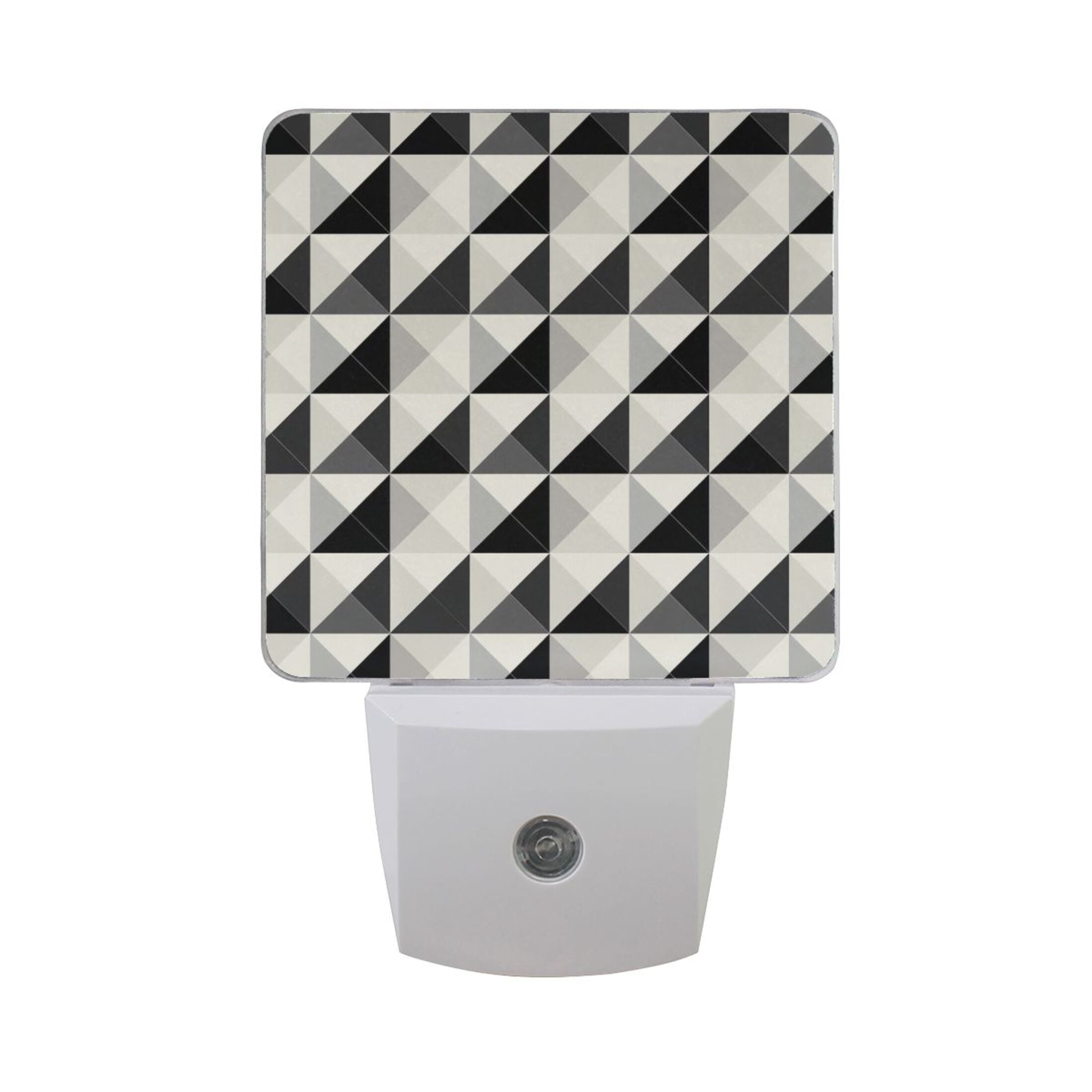 Black White Geometric Night Light 2 Pack LED Nightlight Plug into Wall ...