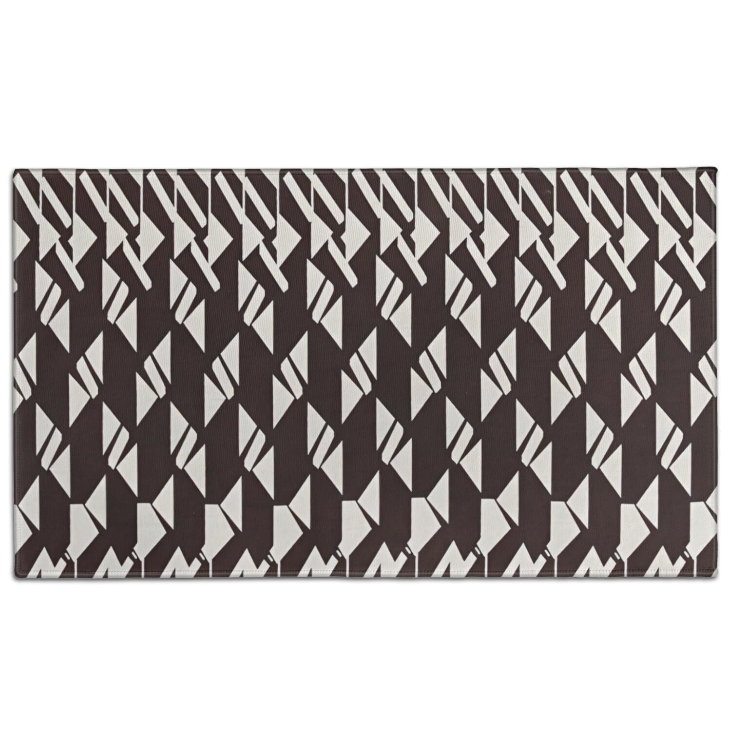 Black White Geometric Pattern Door Rugs,Washable Non Slip Door Mats ...