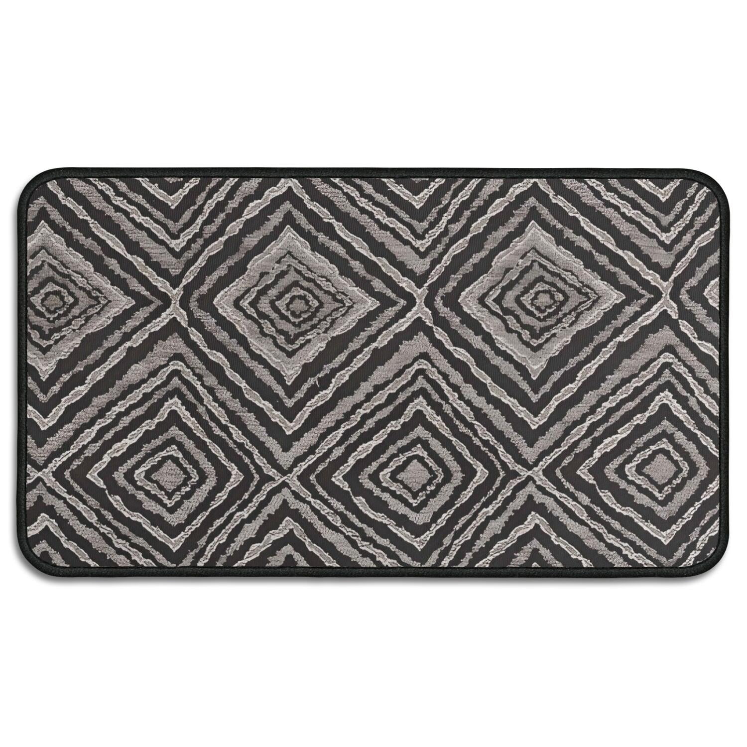 Black and White Geometric Pattern Door Rugs,Washable Non Slip Door Mats ...