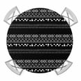 Black and White Geometric Round Tablecloth for 36-44 Inch Tables,Fitted ...