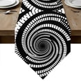 Black White Geometric Table Runner Linen Burlap Table Runner 72 Inches ...