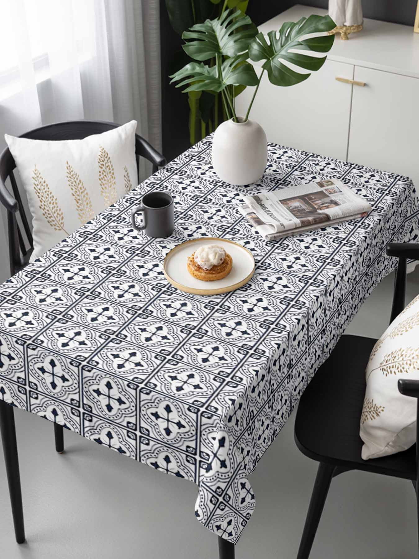 Black White Geometric Tablecloth Rectangle Table Cloth 60x120 ...
