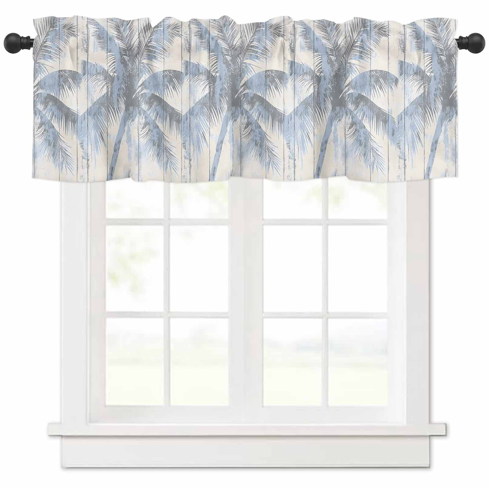 Black White Geometric Valances for Windows Farmhouse Kitchen Curtains ...