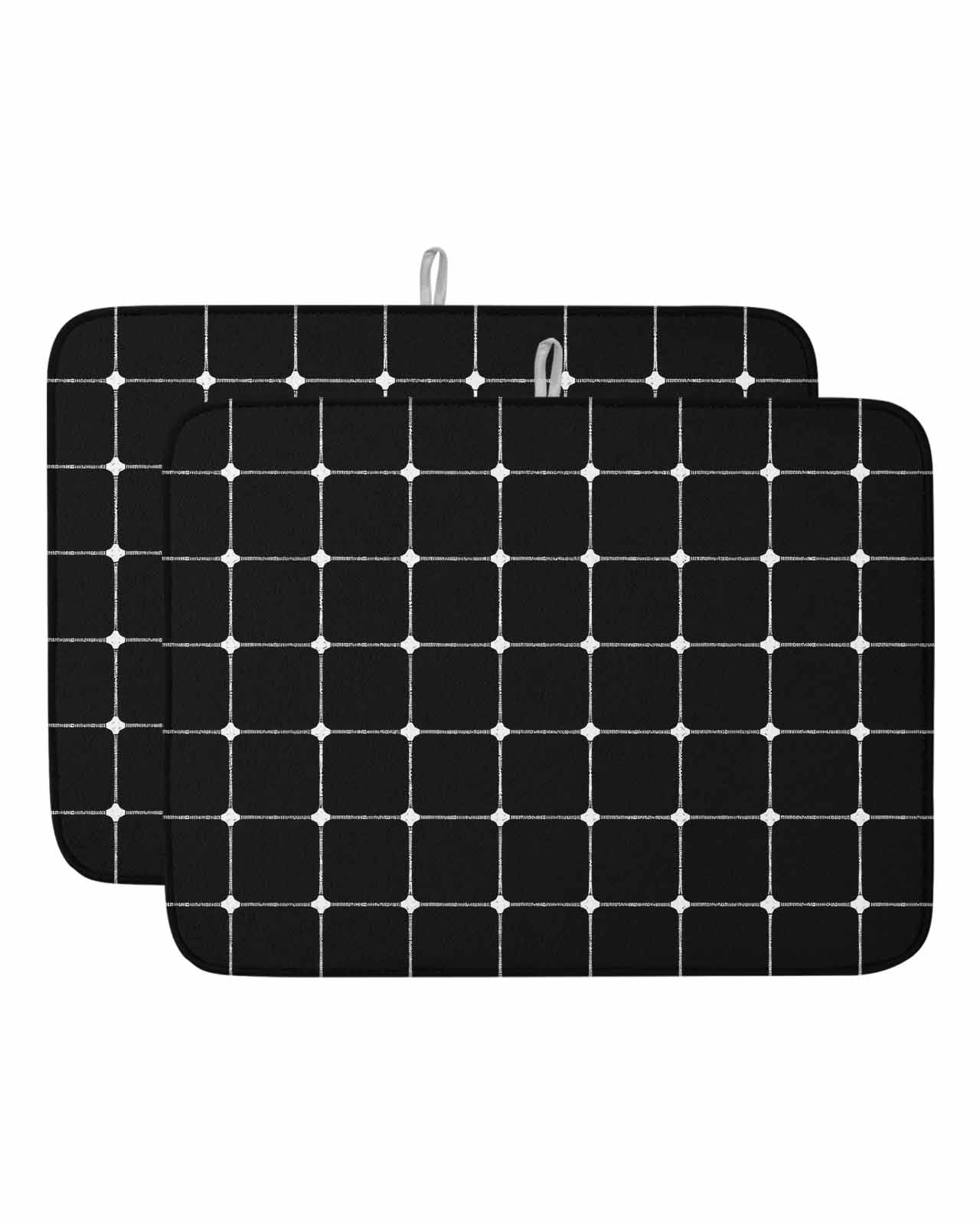 Black White Gingham Dish Drying Mat for Kitchen Counter,Modern ...