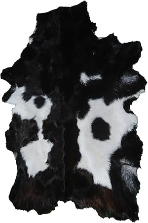 Black & White Goat Hide, Soft Goat Skin Rug, Hair on Leather Hide Rug ...
