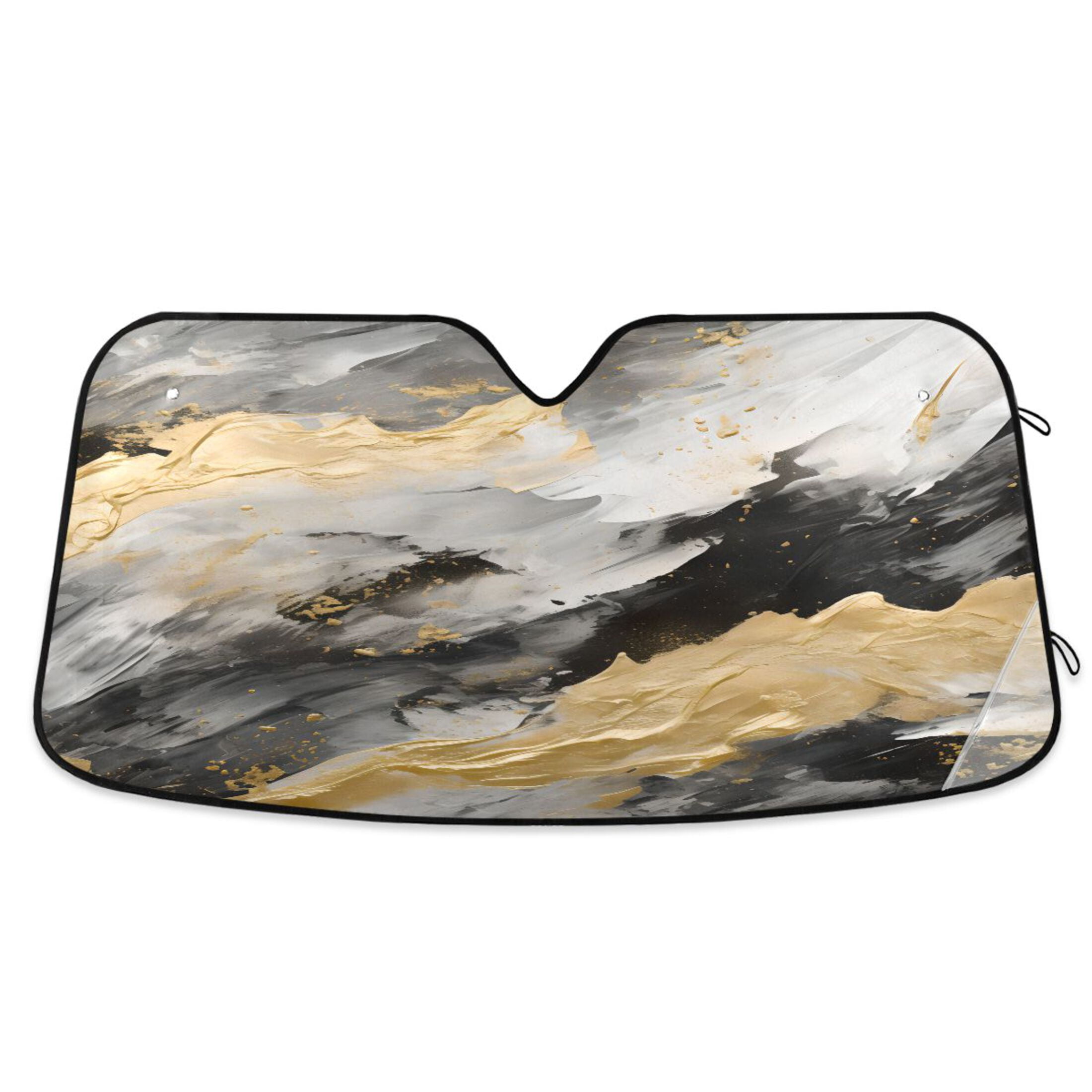 Black White Gold Marble Car Windshield Sun Shade Foldable Car Front ...